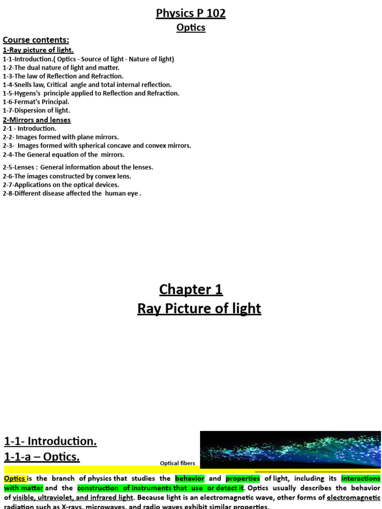 Optics | PDF | Optics | Light