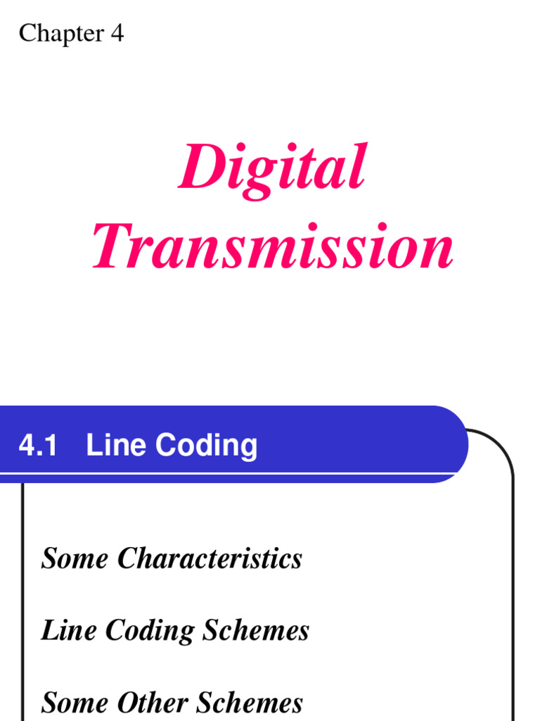 L4 Digital Transmission | PDF | Digital Signal | Bit Rate