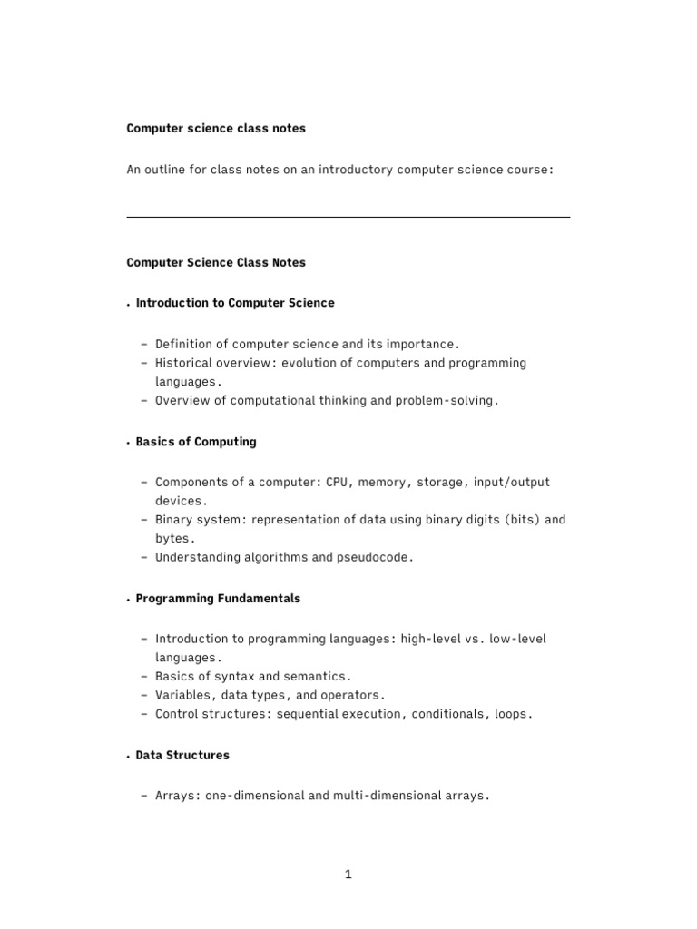 Computer Science Class Notes Pdf Databases Object Oriented 4301