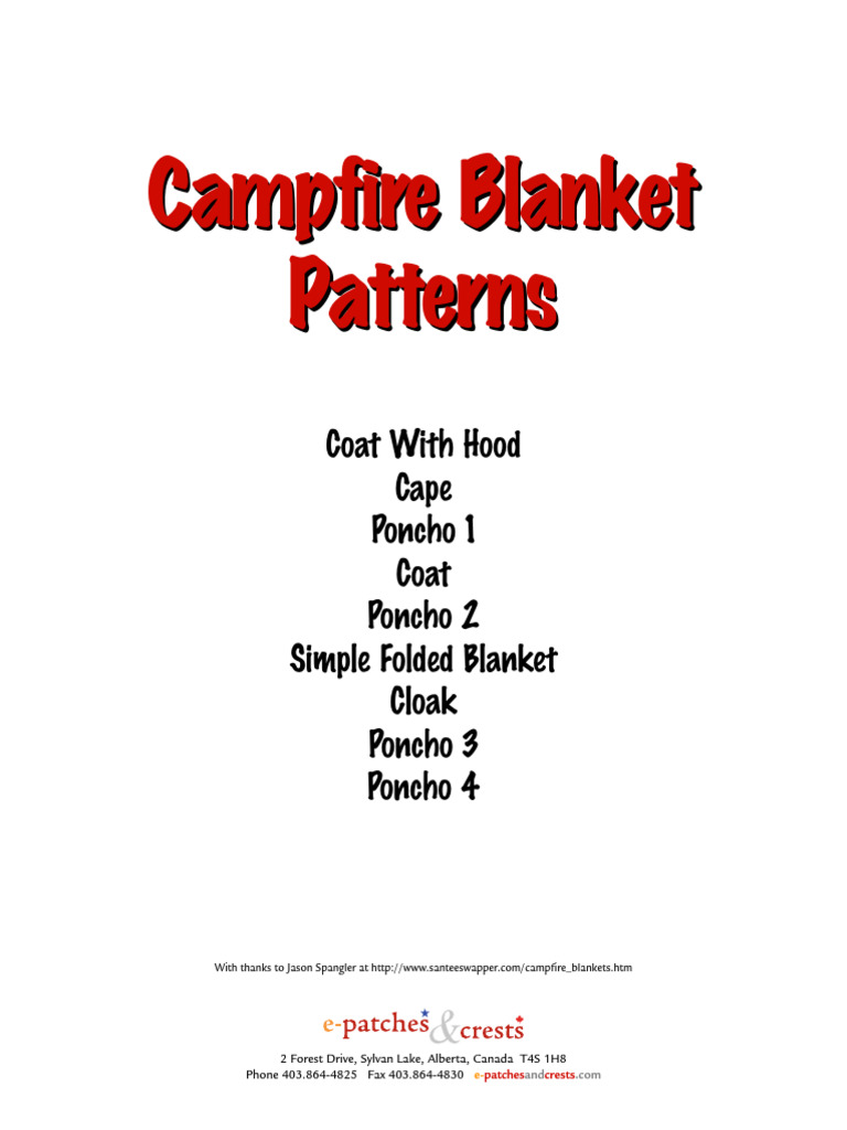 Campfire Blanket Sewing Patterns | PDF | Seam (Sewing) | Sewing