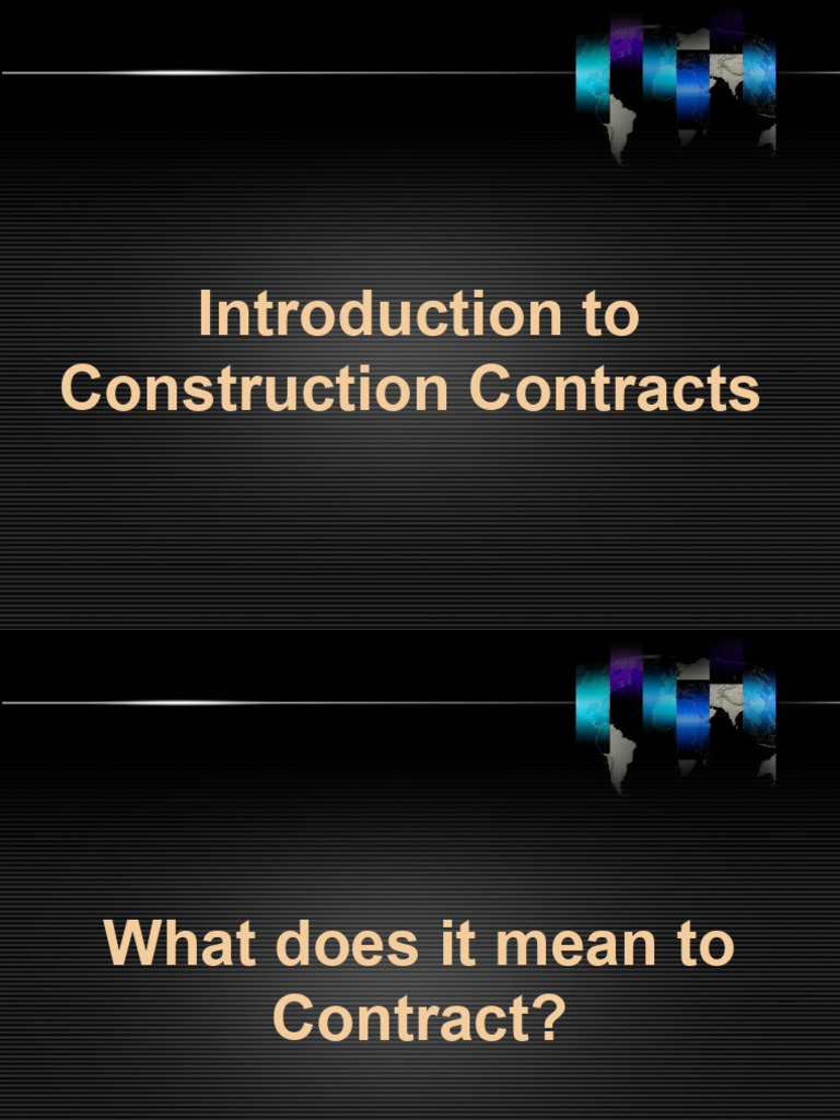 Lesson 1 Introduction To Const. Contracts | PDF | Offer And Acceptance | Consideration