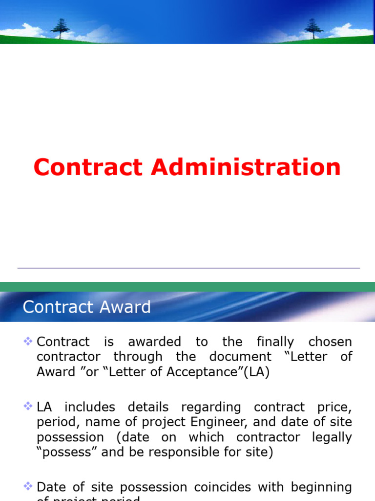 Contract Administration and Payment Processes | PDF | Business ...