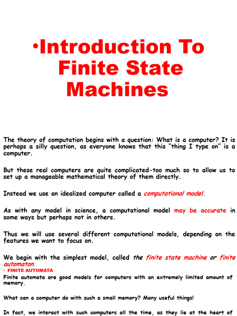 Introduction to Finite State Machines | PDF | Set (Mathematics) | Regular Expression
