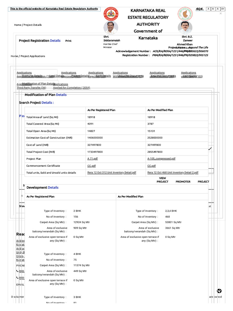 RERA Project List | PDF