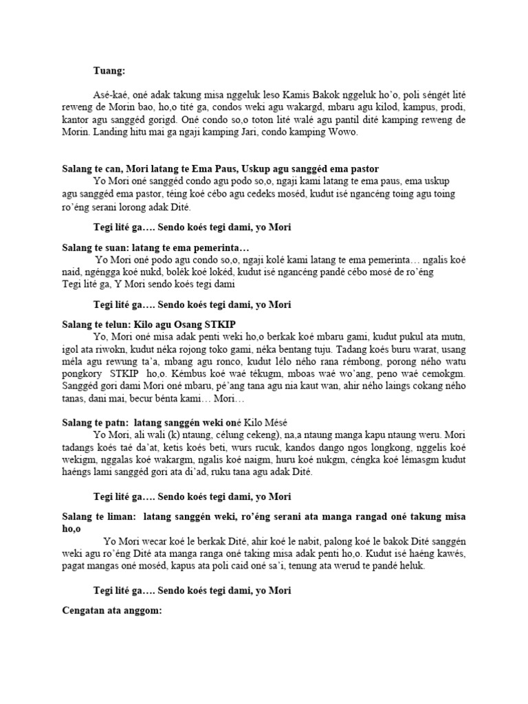 Kamis Putih Torok | PDF