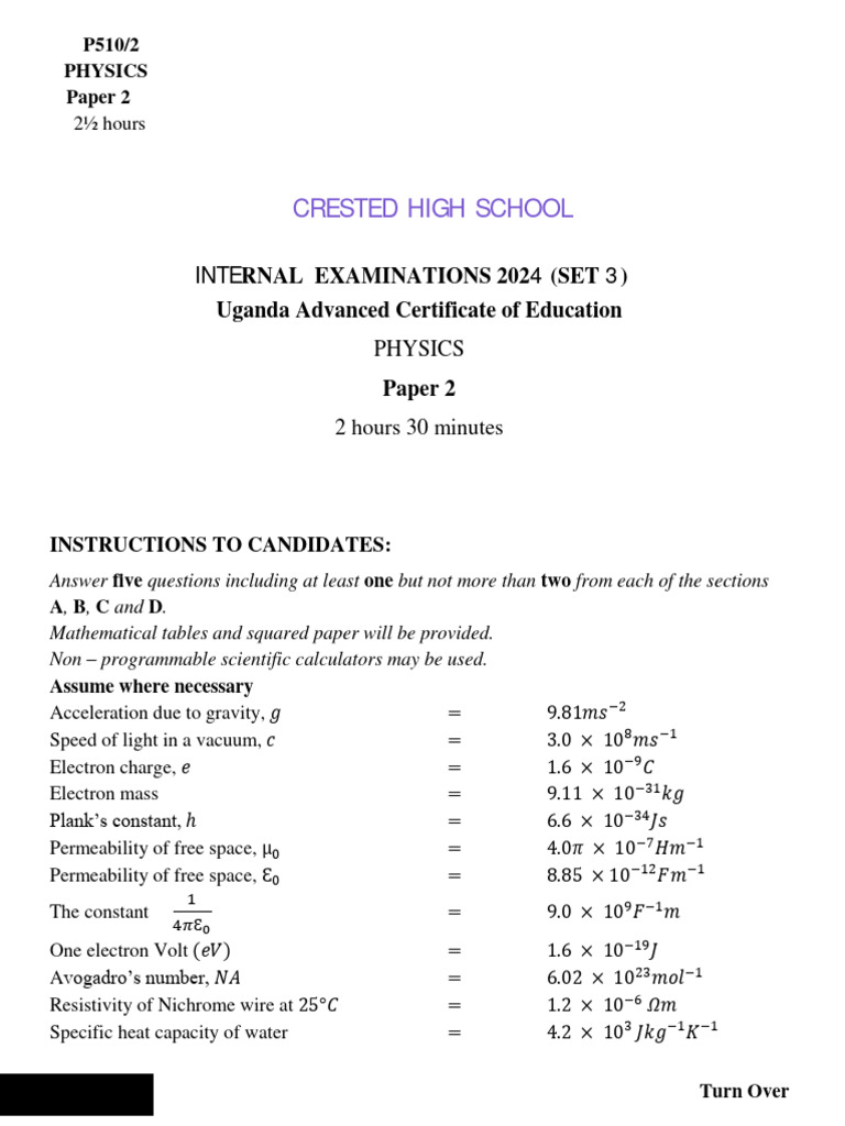 PHYSICS P2 To Be Done On 26th March | PDF | Inductance | Waves