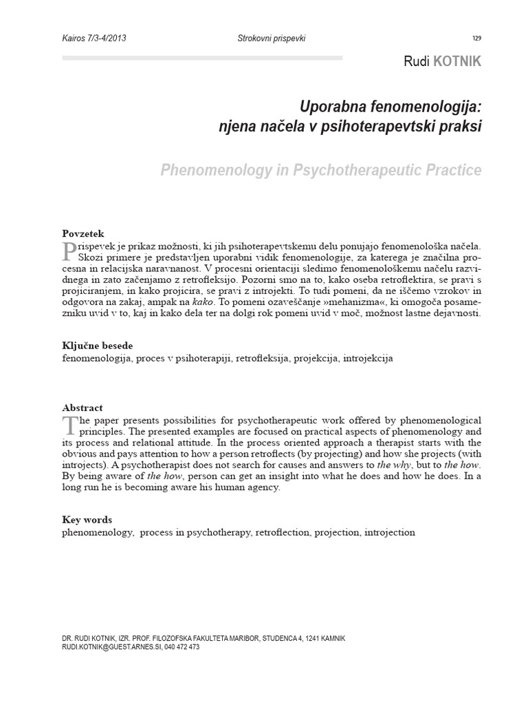 Tišina V Terapevtski Praksi | PDF