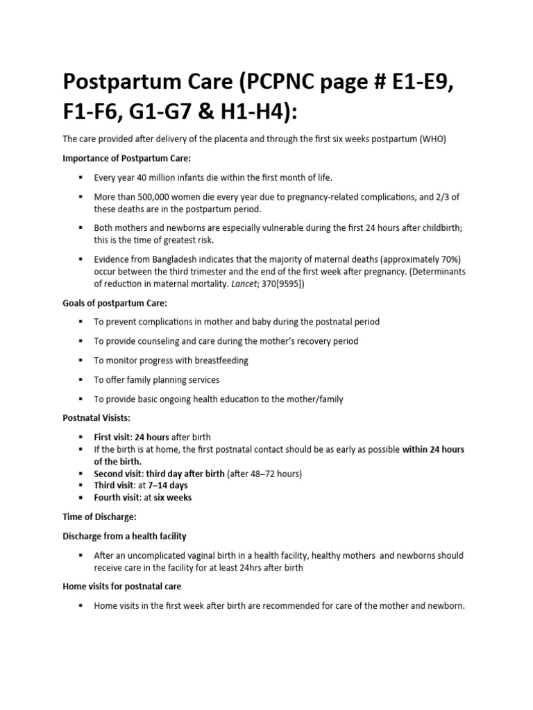 Postpartum Care Module-1 | PDF | Childbirth | Postpartum Period