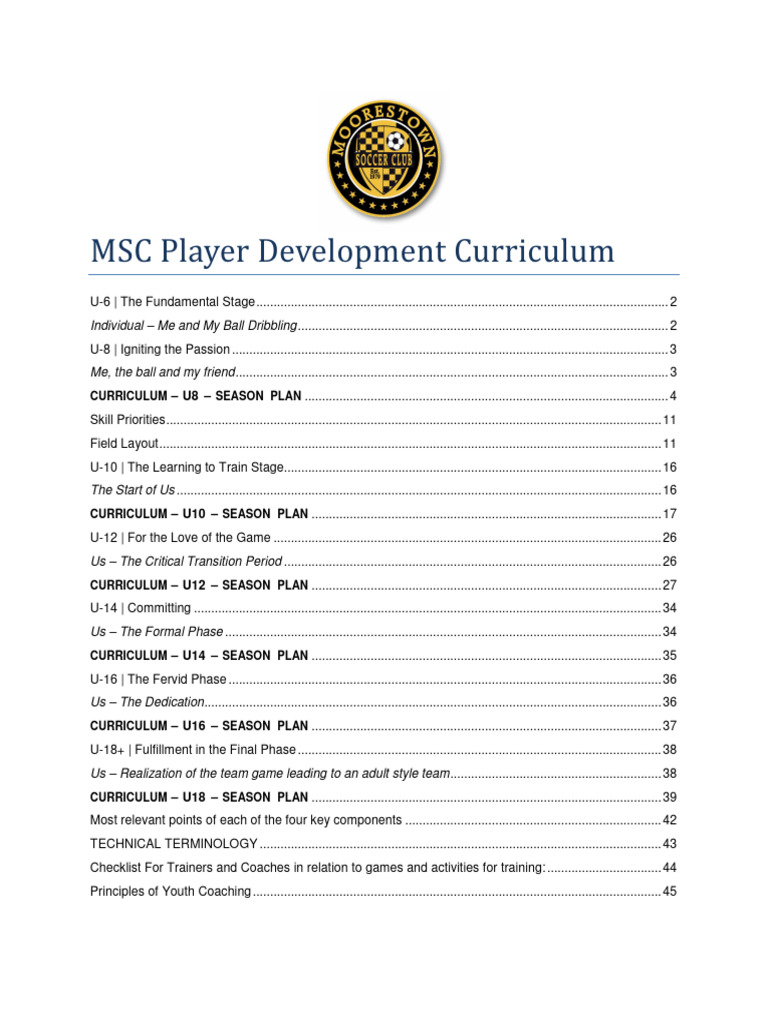 Player Development Curriculum | PDF | Word | Verb