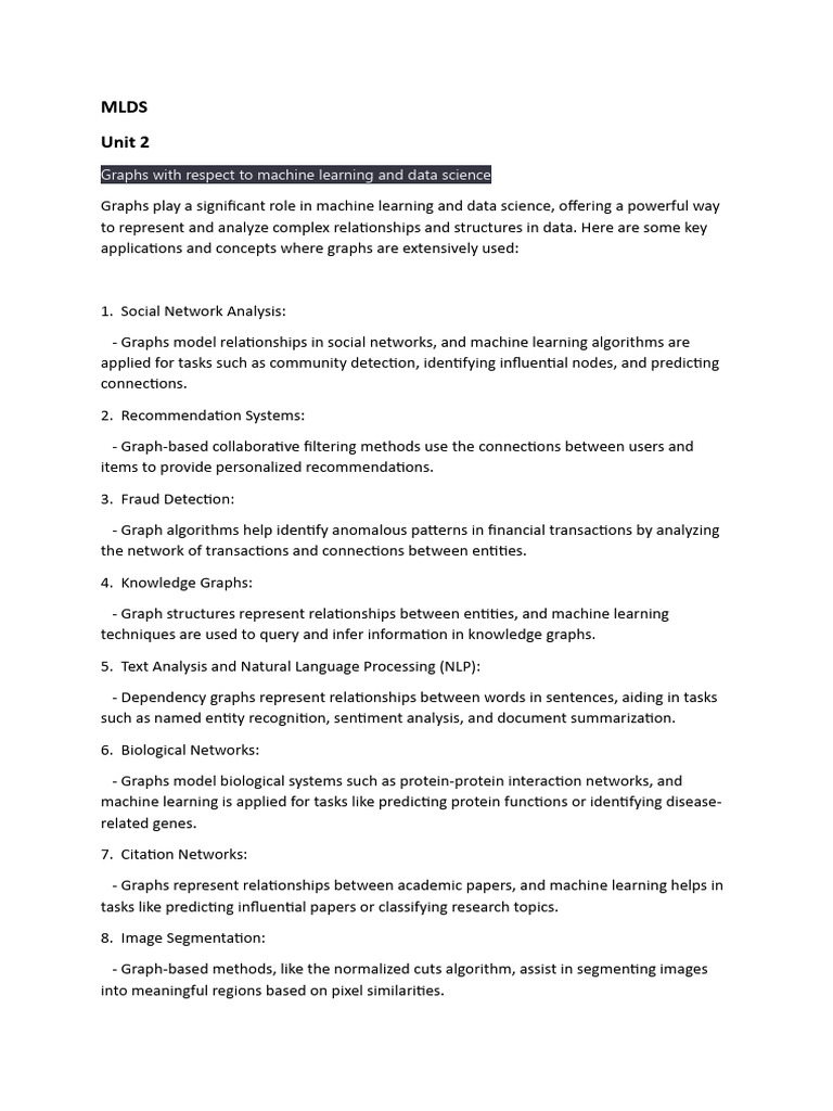 UNIT 2 (ML For DS) | PDF | Machine Learning | Spatial Analysis