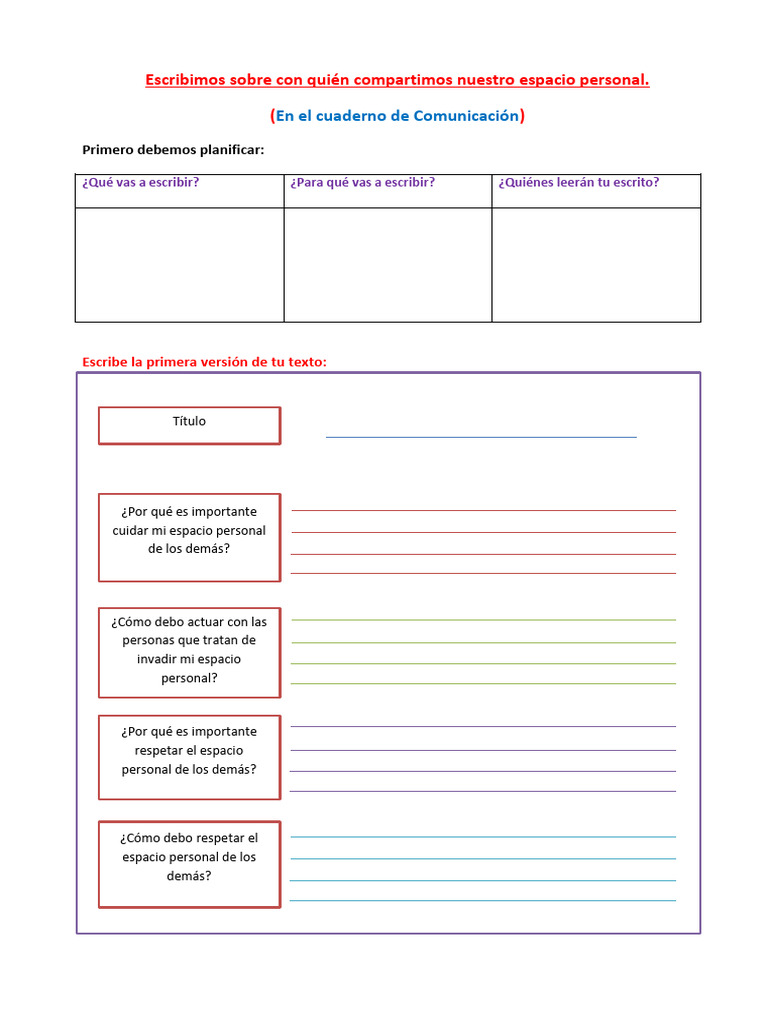 Escribimos Sobre Con Quién Compartimos Nuestro Espacio Personal ...