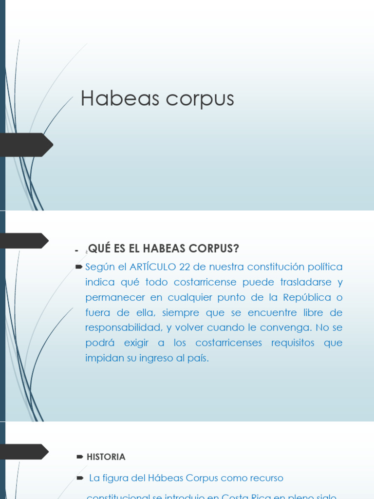 Power Point Habeas Corpus Pdf Habeas Corpus Constitución