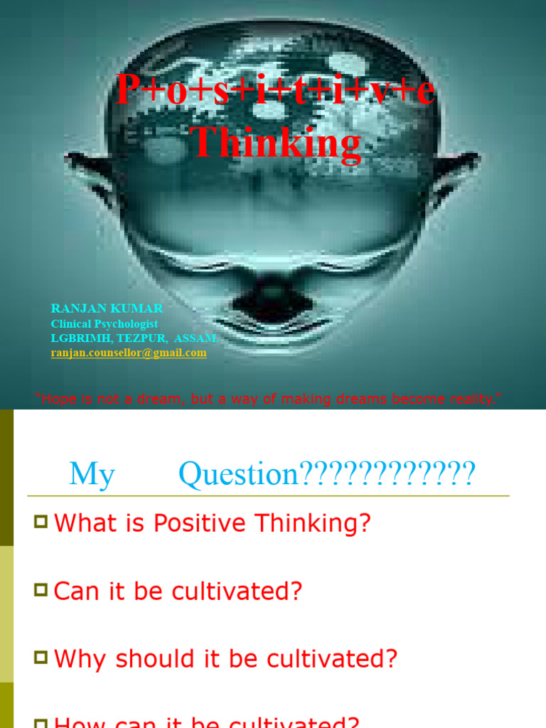 Positive Thinking Pdf Thought Optimism