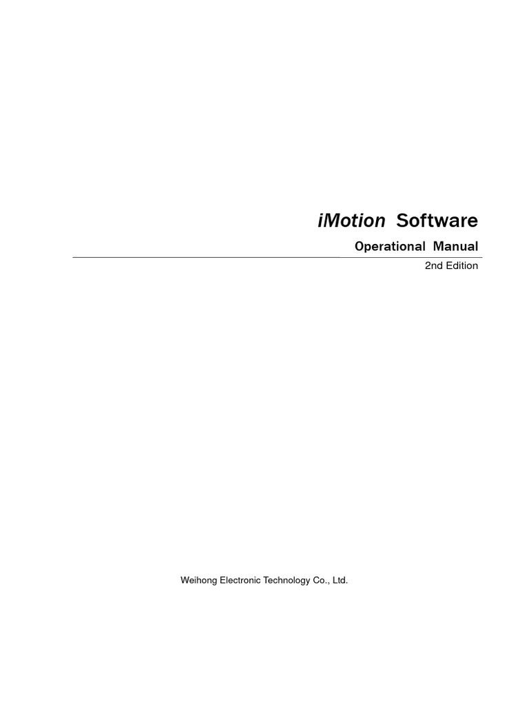 Operational Manual of Imotion Software - R2 | PDF | Software | Device ...