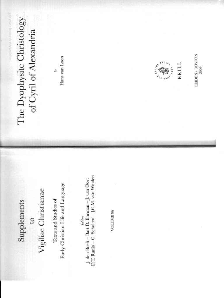 The Dyophysite Christology of Cyril of A | PDF