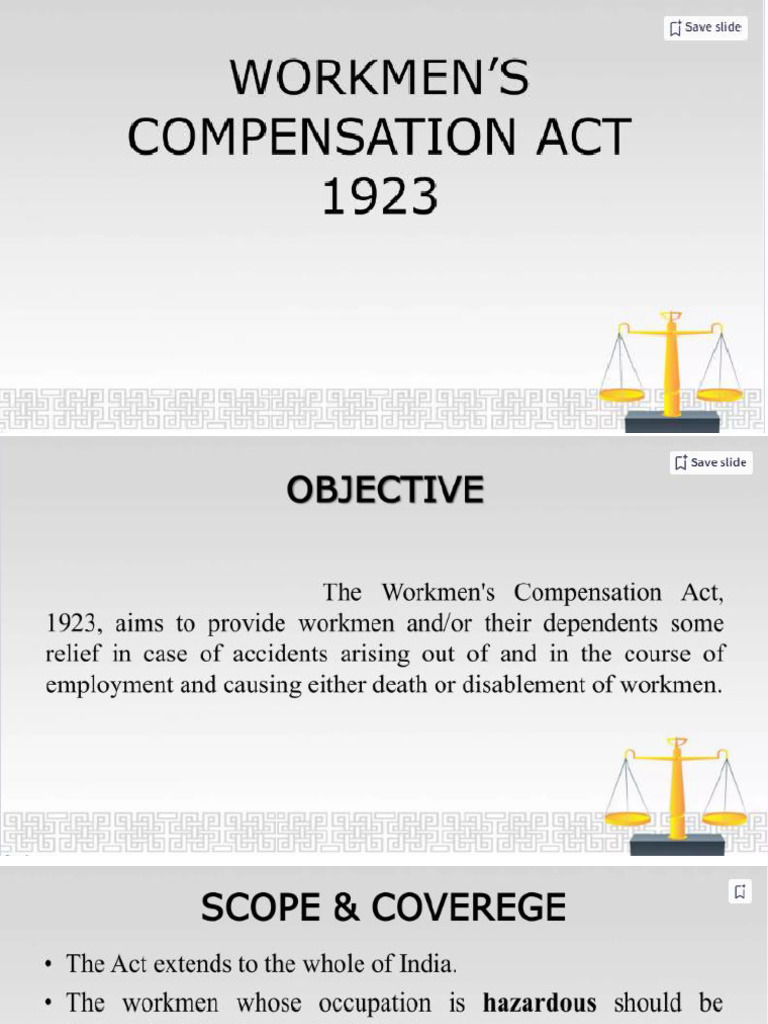 Workman Compensation Act 1923 | PDF