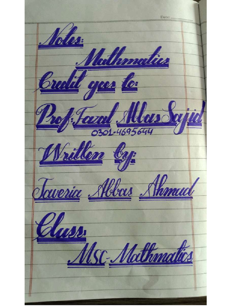 Hand Written Notes Pdf