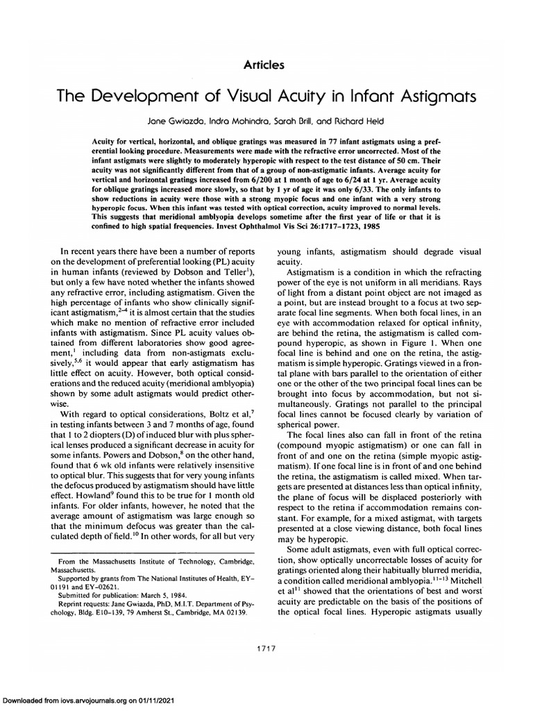 Development Visual Acuity | PDF | Visual Acuity | Myopia