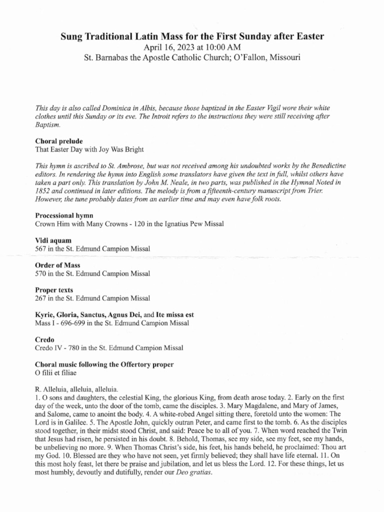 1st Sunday After Easter 4-16-23 | PDF