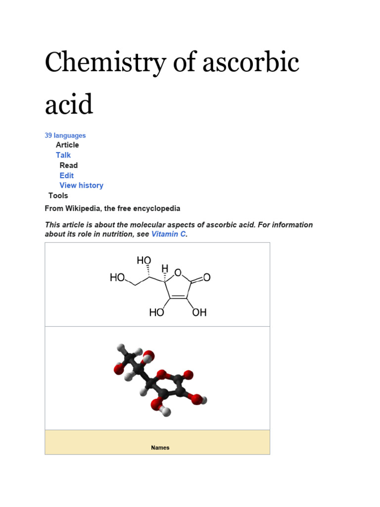 Chemistry of Ascorbic Acid | PDF | Chemistry | Organic Compounds