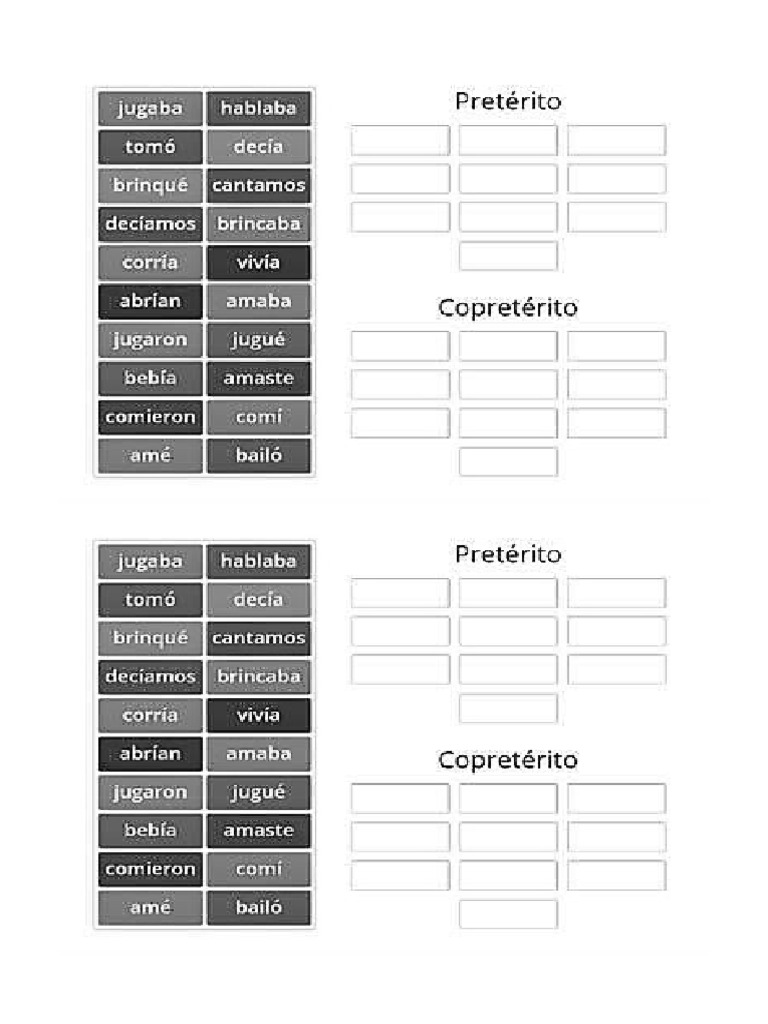 Pretérito y Copretérito | PDF