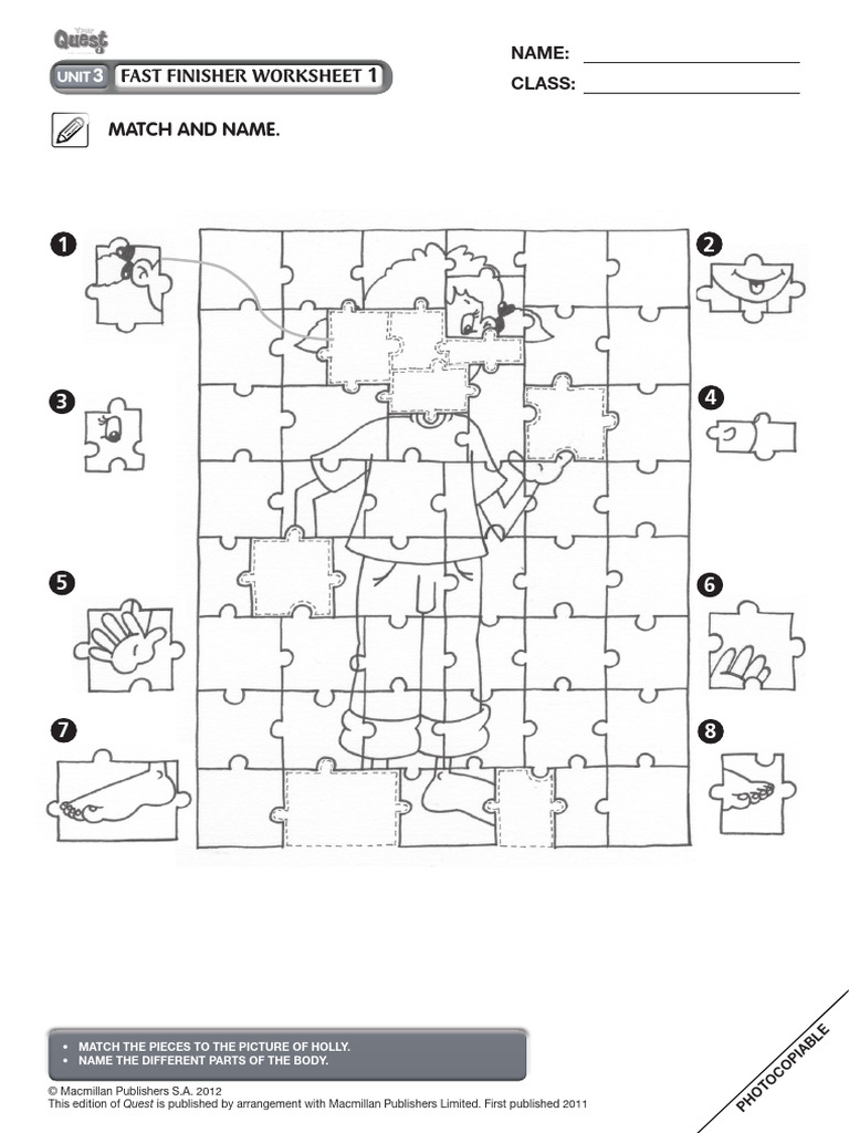 Match and Name.: Fast Finisher Worksheet | PDF