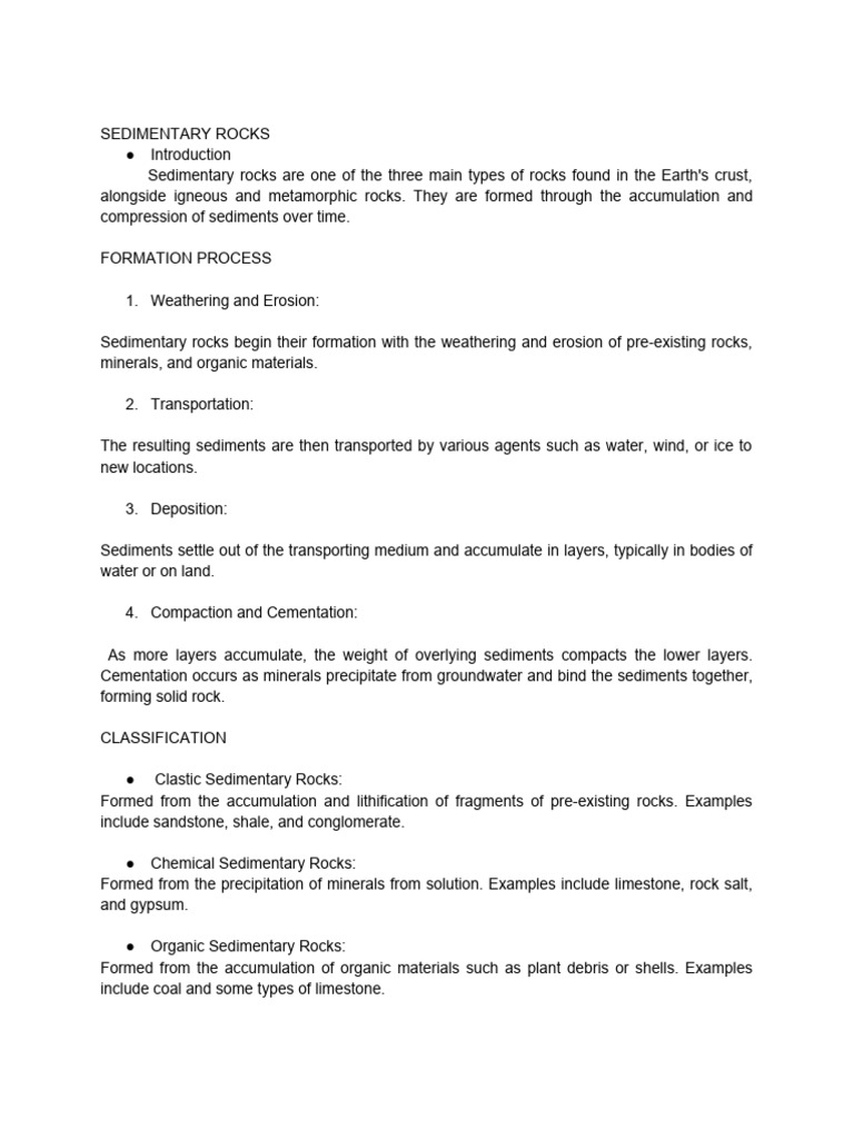 SEDIMENTARY-ROCKS | PDF | Sedimentary Rock | Rock (Geology) SEDIMENTARY-ROCKS | PDF | Sedimentary Rock | Rock (Geology)