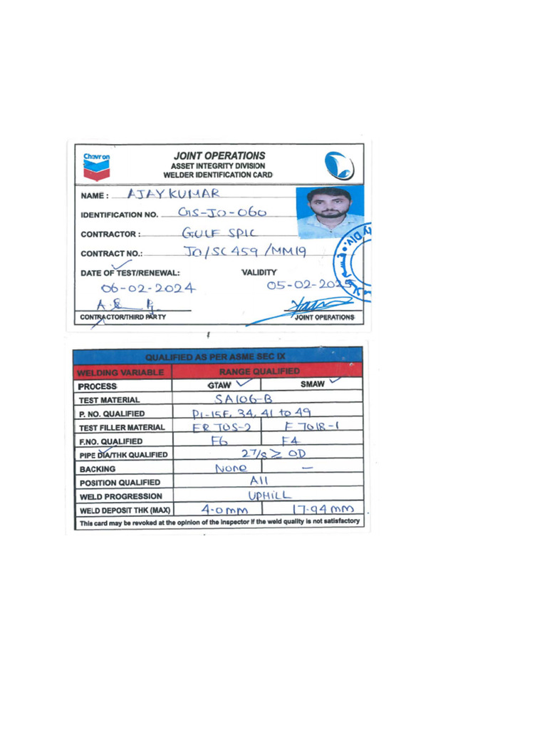 Gs-Jo-060 Gtaw+ Smaw Test Feb-2024 | PDF