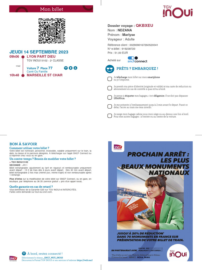 Billets TGV INOUI Lyon-Marseille | PDF