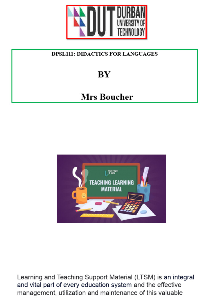 Essential Teaching-Learning Materials Guide | PDF | Learning | Teachers