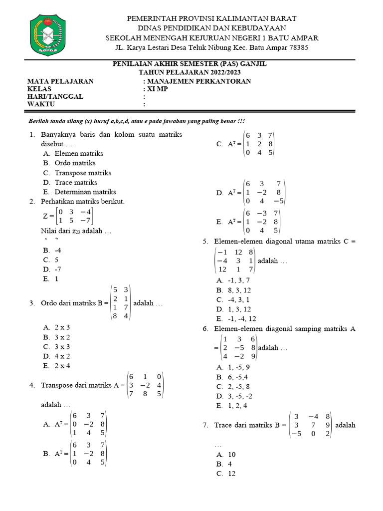 KELAS 11 MTK Edit | PDF