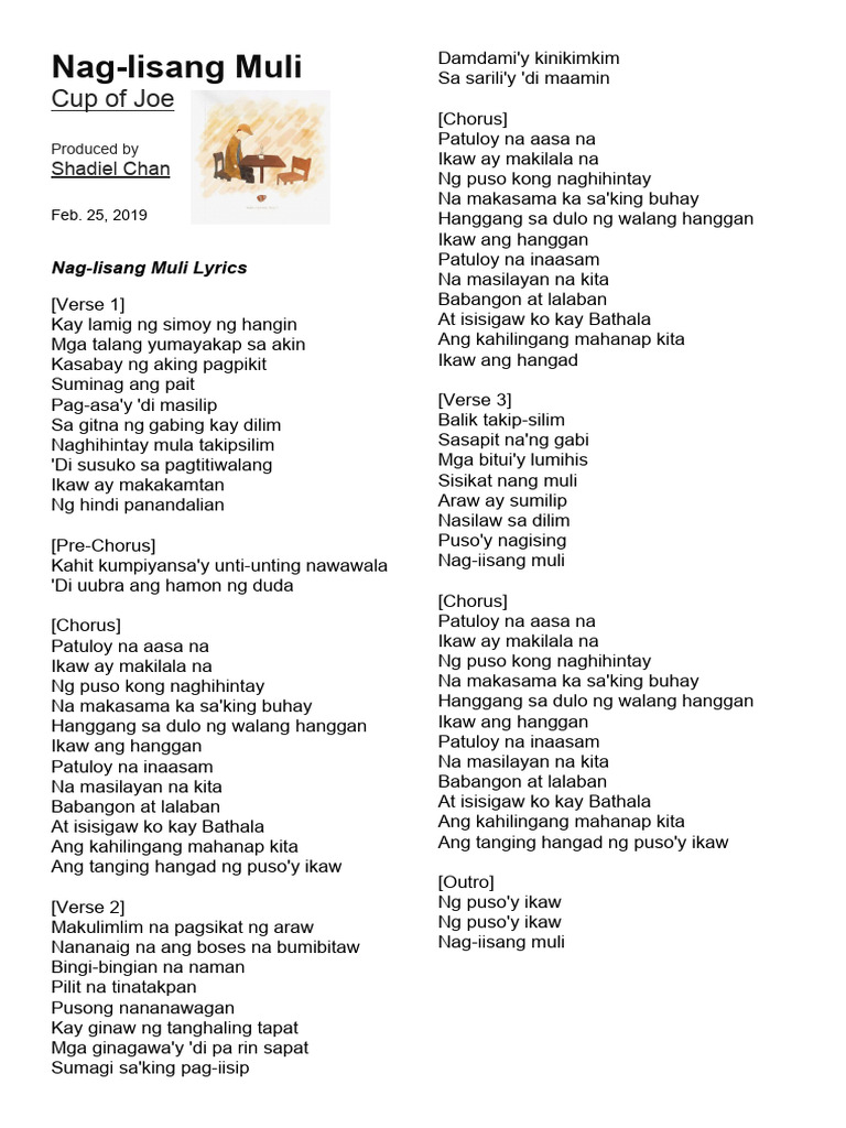 Cup of Joe Lyrics | PDF