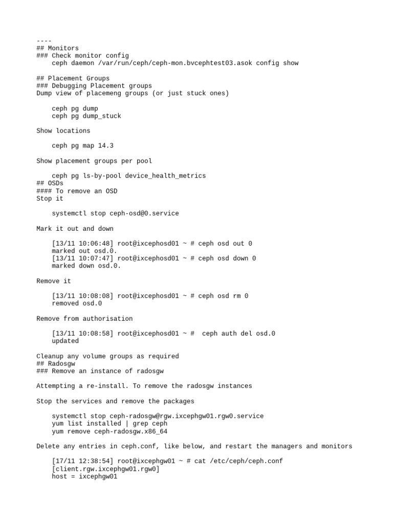 Ceph Commands - MD | PDF | Software Engineering | Operating System Families