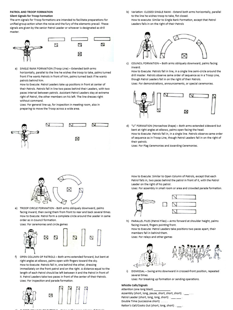 Troop Formation Signals Guide | PDF