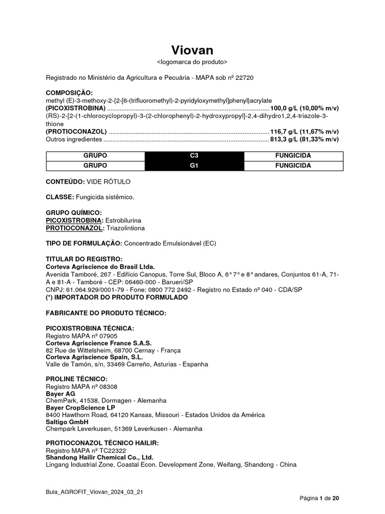 BULA VIOVAN Corteva LA BR V3 PDF | PDF | Ferimento | Nuvem