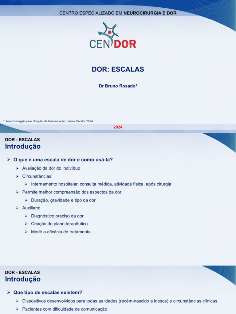 Escalas de Dor PDF | PDF | Dor | Neurocirurgia