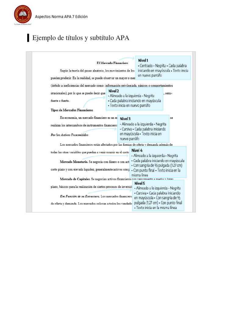 Ejemplo de Títulos y Subtítulo APA | PDF