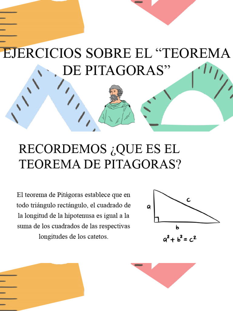 Colorful Playful Illustrative Pythagorean Theorem Education ...