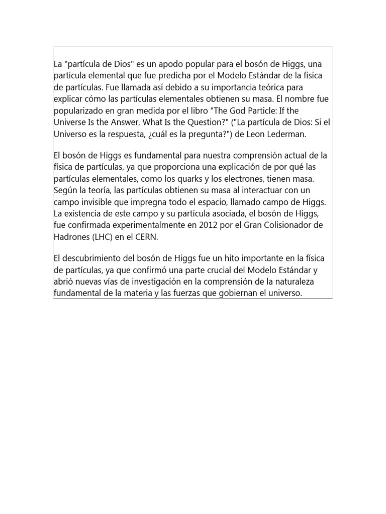 Partícula de Dios | PDF