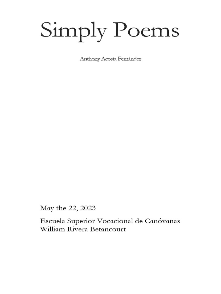 Poetry Book Template | PDF | Poetry | Phonaesthetics