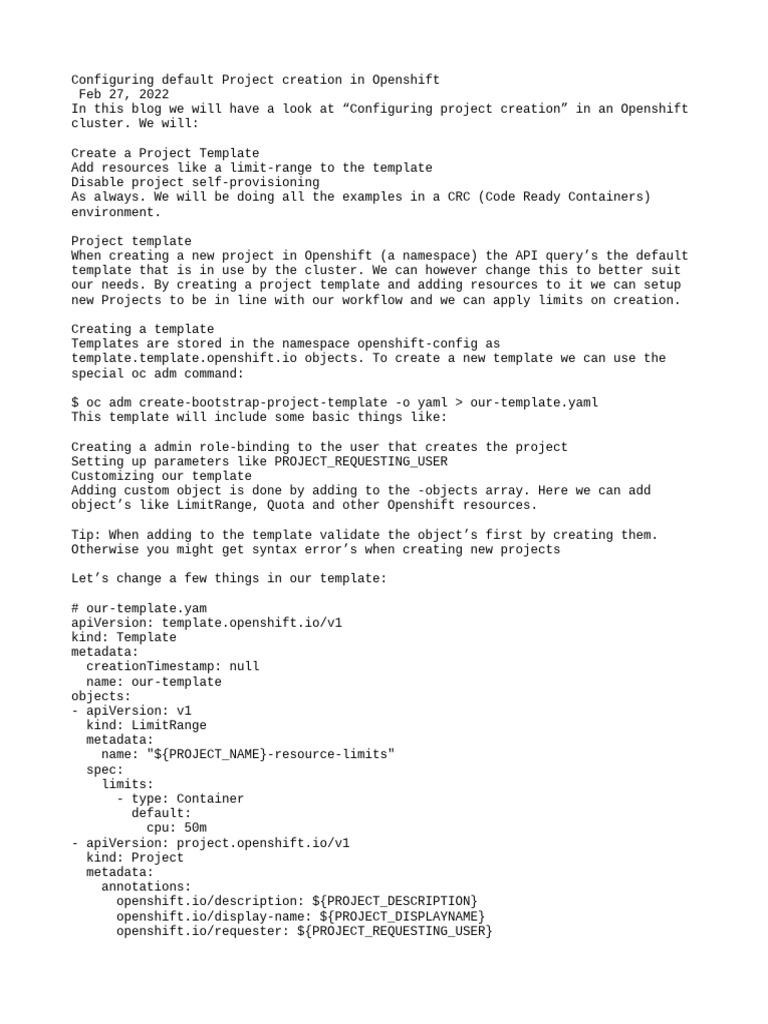 Project Creation in Openshift | PDF | Computer Science | Software
