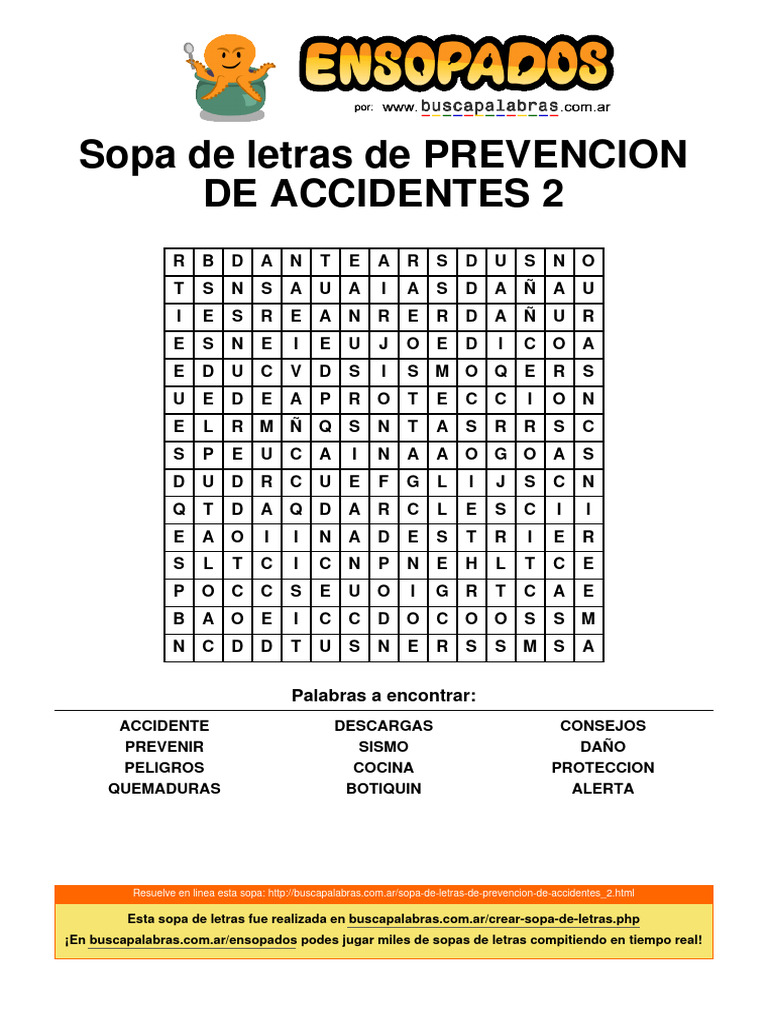 sopa-de-letras-de-prevencion-de-accidentes_2 - copia | PDF