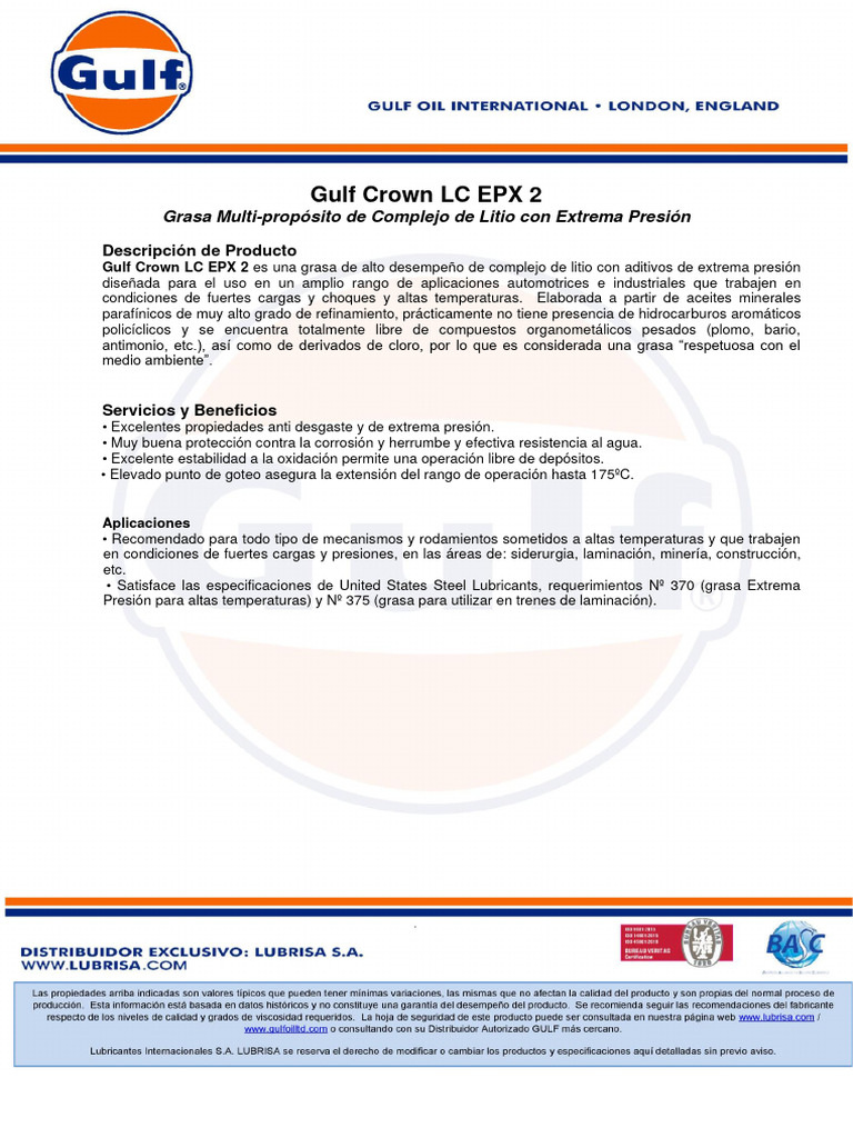 Gulf Crown LC Epx 2 PDF | PDF | Compuestos químicos | Química