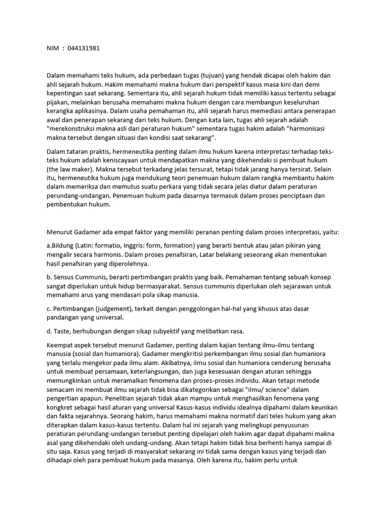 Tugas1 Interpretasi Dan Penalaran Hukum | PDF | Sains & Matematika
