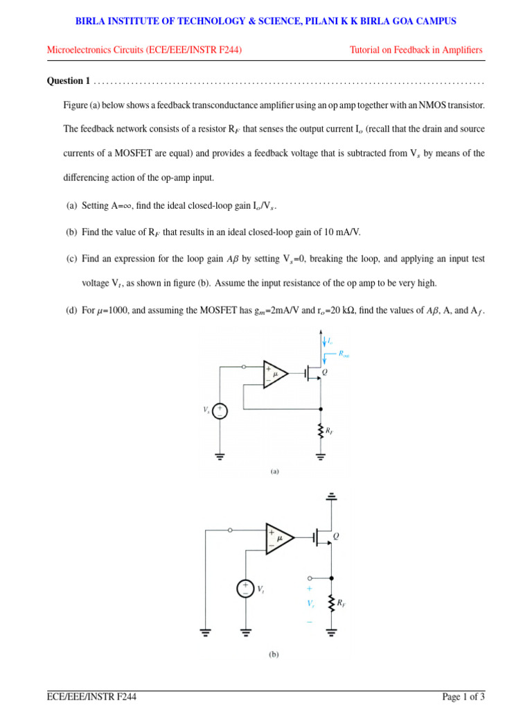 Tutorial 6 | Download Free PDF | Operational Amplifier | Amplifier