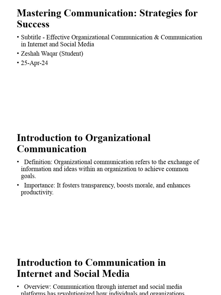 Communication Strategies for Success | PDF | Communication | Social Media