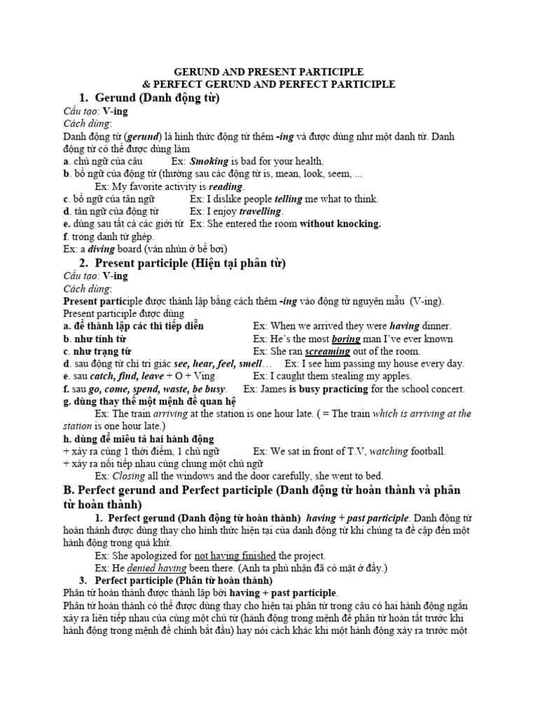 Gerund Present Participle | PDF