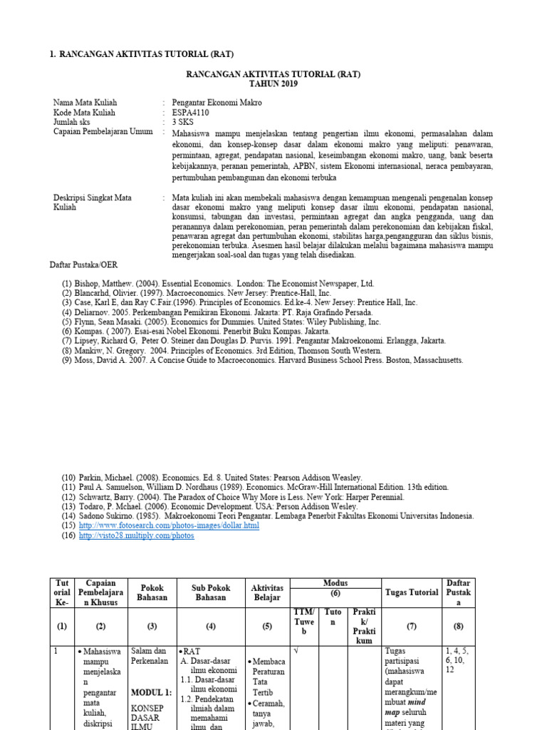 1 RANCANGAN AKTIVITAS TUTORIAL | PDF