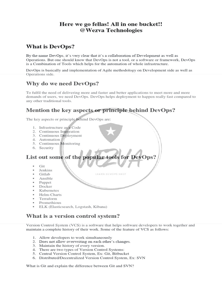 DevOps Essentials: Tools, Concepts, and Comparisons | PDF | Version Control | Systems Engineering
