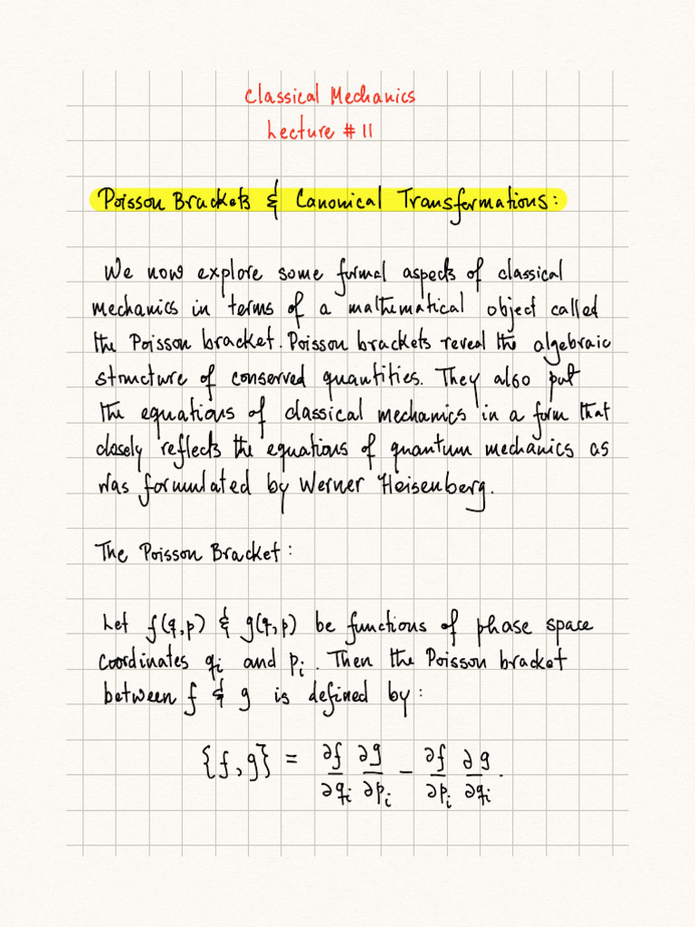 Classical Mechanics - Lecture 11 | PDF | Geometry | Mathematical Physics
